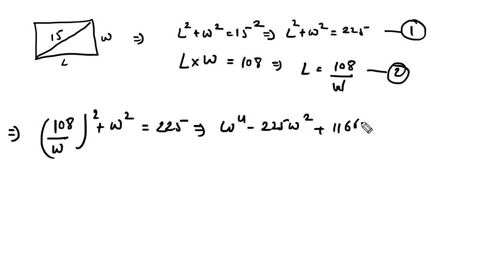 SOLVED:Use the formula for the area of a rectangle and the Pythagorean ...