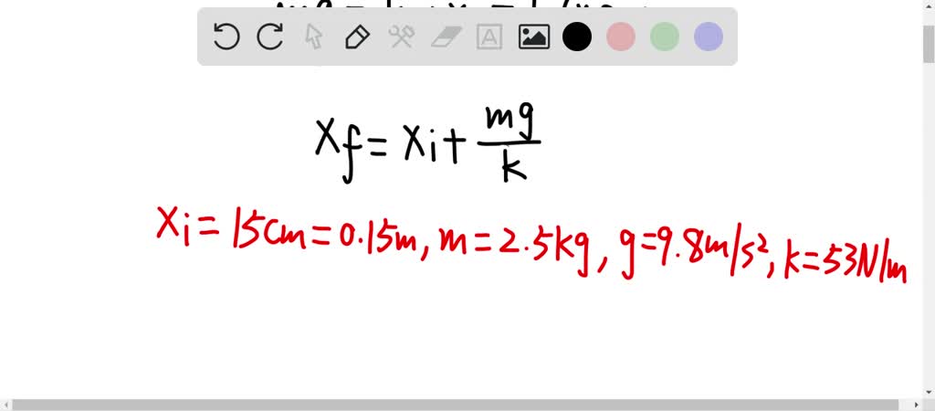 SOLVED: (II) A spring with k=53 N / m hangs vertically next to a ruler ...