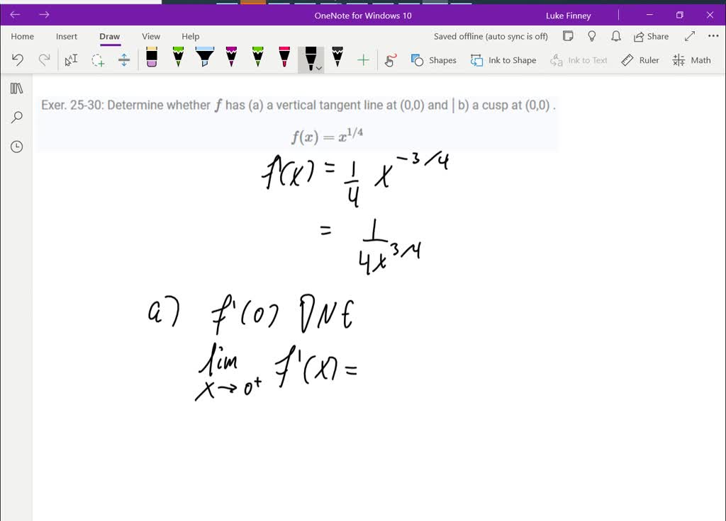 SOLVED:Exer. 25-30: Determine whether f has (a) a vertical tangent line ... SOLVED:Exer. 25-30: Determine whether f has (a) a vertical tangent line ...