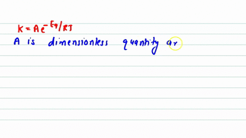 SOLVED:In Arrhenius equation: K=Ae^-Ea KT a. The pre-exponential factor ...