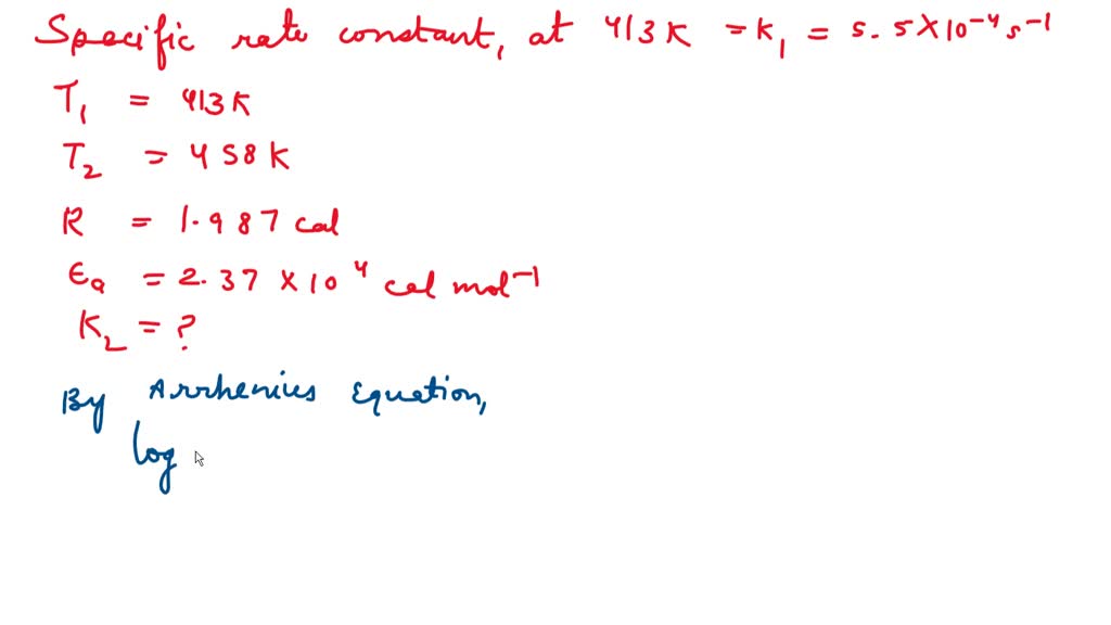 The specific rate constant for the decomposition of formic acid is 5.5 ...