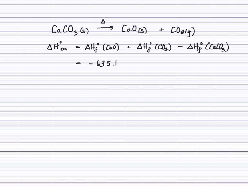 SOLVED:Limestone, CaCO3, when subjected to a temperature of 900^∘ C in ...