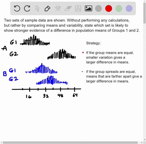 SOLVED:Two sets of sample data, A and B, are given. Without doing any ...