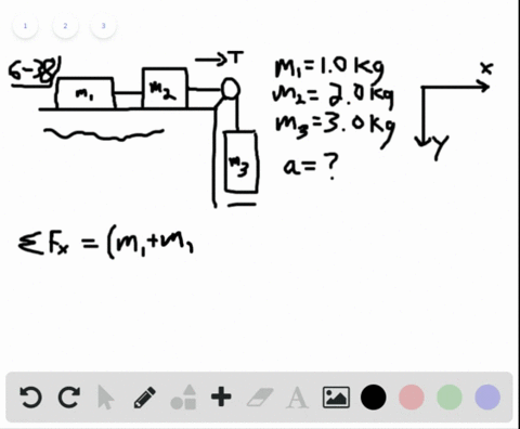 SOLVED:CE Three boxes of masses m, 2 m, and 3m are connected as shown ...