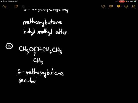 SOLVED:Give the IUPAC and common names and structures of all ethers ...