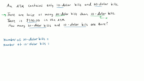 SOLVED:Solve using the five "Steps for Solving Applied Problems." See Example 6. A bank employee ...