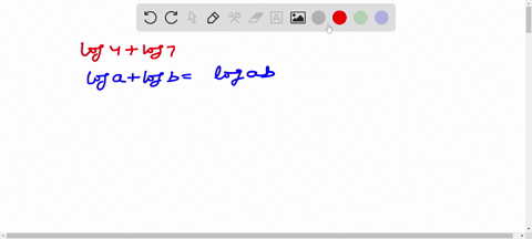SOLVED:Write log4+log7 as the logarithm of a single number. log4+log7=log(7 ×4) by the first law ...
