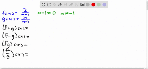 SOLVED:? Combining Functions Find f + g, f - g, fg, and f/g and their ...