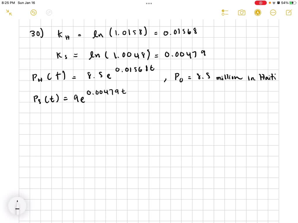 SOLVED:A function of the form P(t)=a b^t represents the population of the given country t years ...