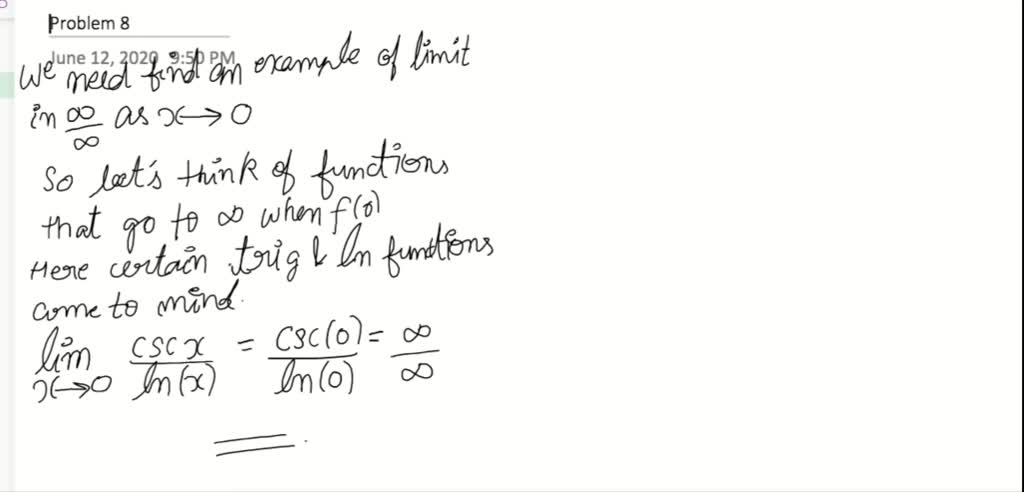 SOLVED:Give examples of two limits that lead to two different ...