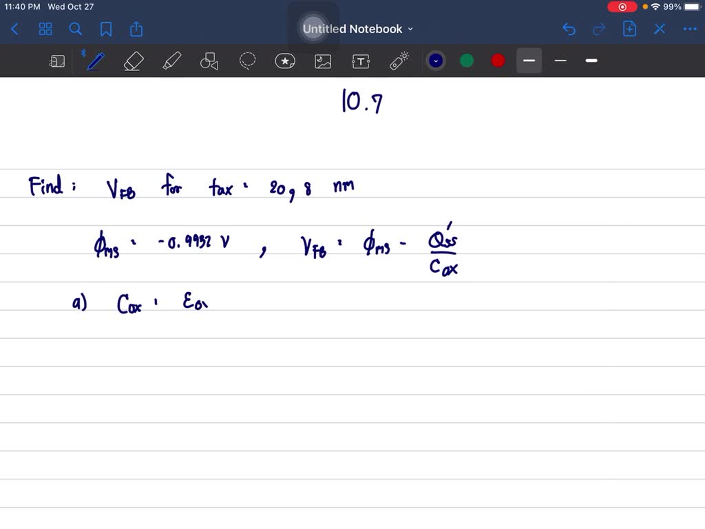 SOLVED:(a) Consider the MOS capacitor described in Problem 10.5 . For ...