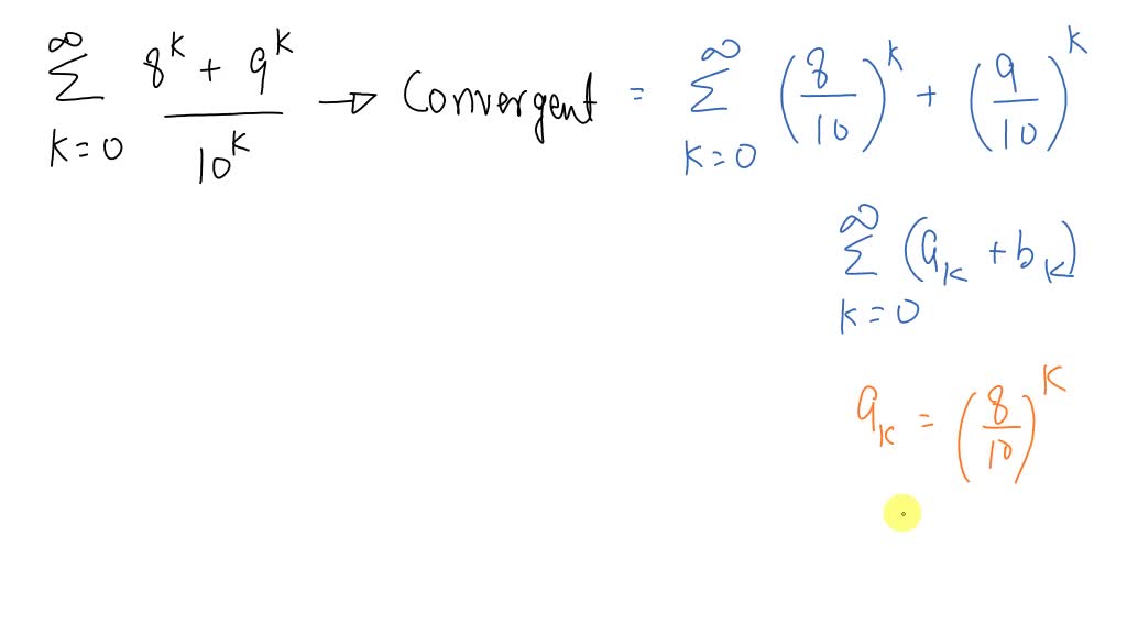 SOLVED:Use Exercise 29 to show that the series ∑k=0^∞ (8^k+9^k)/(10^k ...