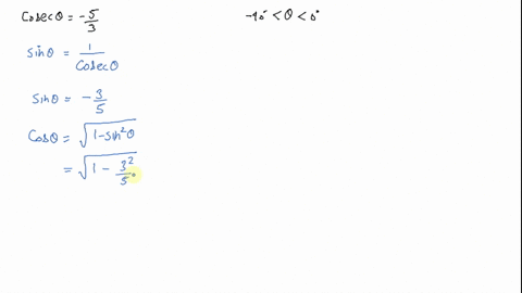SOLVED:Find the exact values of sin(θ/ 2), cos(θ/ 2), and tan(θ/ 2) for the given conditions ...