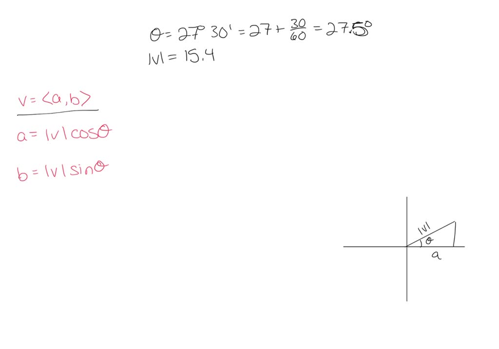 Vector v has the given direction and magnitude. Find the horizontal and vertical components of v ...