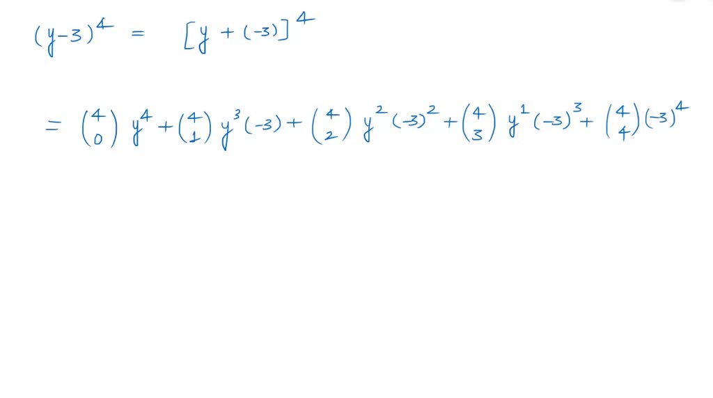 SOLVED:Use the Binomial Theorem to expand each binomial and express the result in simplified ...