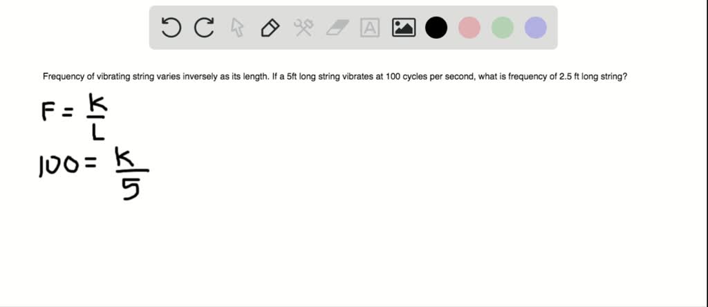 Solvedsolve Each Problem By Writing A Variation Equation The Frequency Of A Vibrating String
