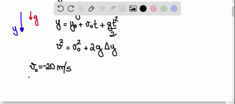 A rock is tossed straight up with a speed of 20 m / s. When it returns ...