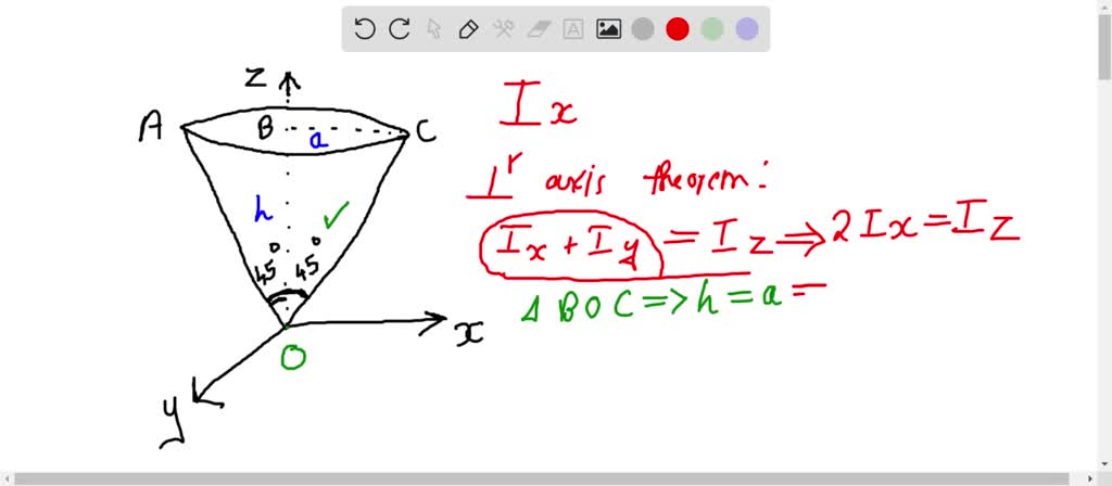 SOLVED:The moment of inertia of a uniform solid right circular cone of mass 10 kg, height 2 m ...
