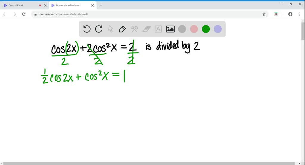 ⏩SOLVED:Isaiah said that if the equation cos2 x+2 cos^2 x=2 is… | Numerade