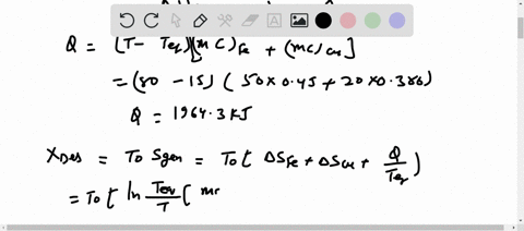 SOLVED:A 50-kg iron block and a 20-kg copper block, both initially at 80^∘ C, are dropped into a ...
