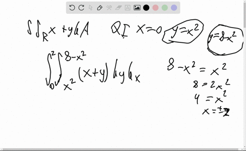 SOLVED:Evaluate the following integrals. ∬R(x+y) d A ; R is the region in the first quadrant ...