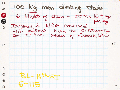 SOLVED:A 100-kg man decides to add to his exercise routine by walking ...