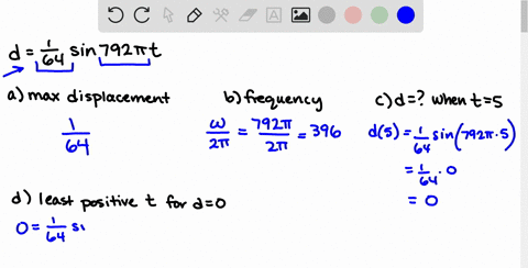 SOLVED:HARMONIC MOTION In Exercises 57-60, for the simple harmonic ...
