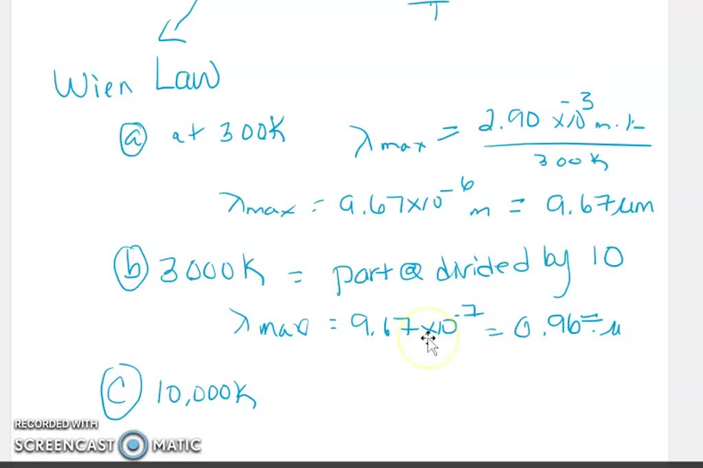 SOLVED: At what wavelength does the maximum in the radiant energy ...