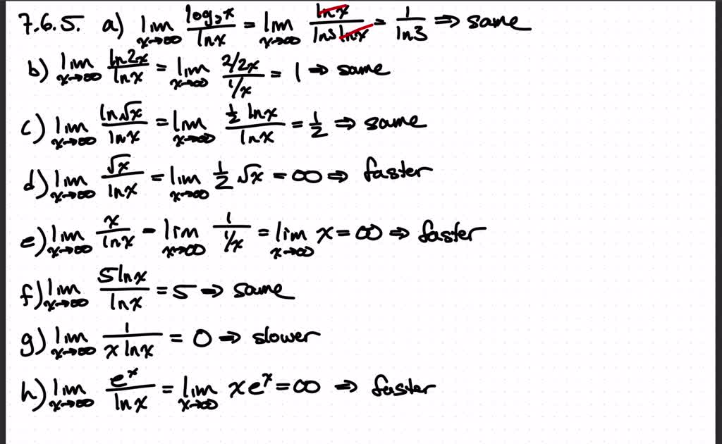 SOLVED:Which of the following functions grow faster than lnx as x →∞ ...
