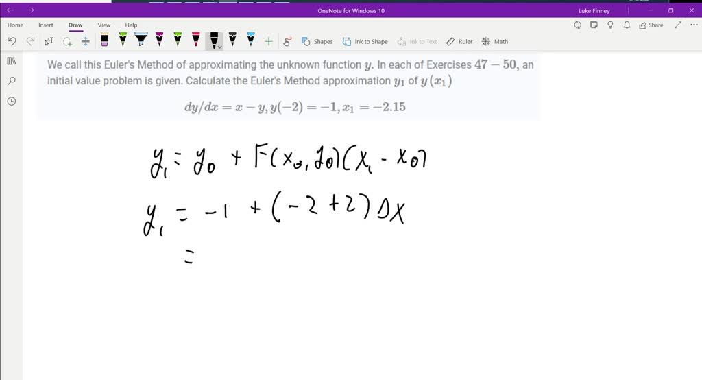 SOLVED:We call this Euler's Method of approximating the unknown ... SOLVED:We call this Euler's Method of approximating the unknown ...
