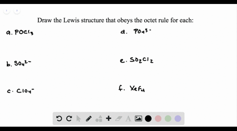 SOLVED: Write Lewis structures that obey the octet rule for the following species. Assign the ...