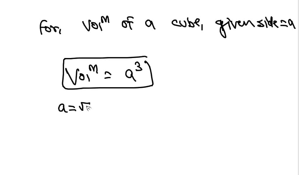 SOLVED Solve Each Problem Find The Exact Volume Of A Cube With Sides