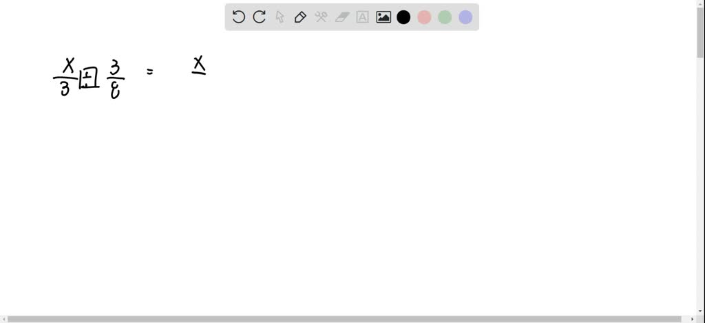 SOLVED:Divide as indicated. \frac{x}{3} \div \frac{3}{8}