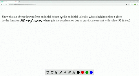 ⏩SOLVED: Motion Under Gravity Show that an object thrown from an… | Numerade