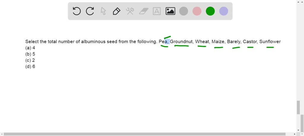 SOLVED:Select the total number of albuminous seed from the following ...