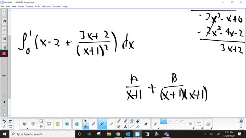 SOLVED: Express the integrand as a sum of partial fractions and evaluate the integrals. ∫0^1 (x ...