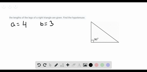 SOLVED: The lengths of the legs of a right triangle are given. Find the ...