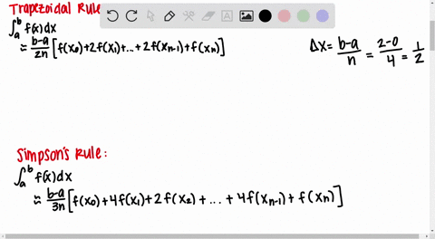 ⏩SOLVED:In Exercises 1–10, use the Trapezoidal Rule and Simpson’s ...