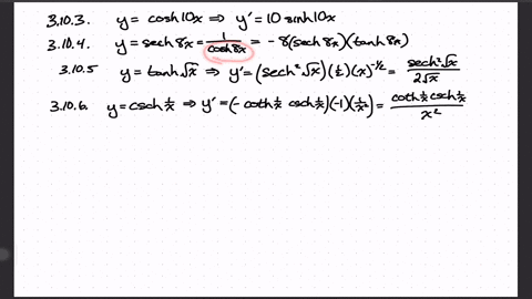 SOLVED:If \cosh x=3, find the values of the remaining hyperbolic functions.