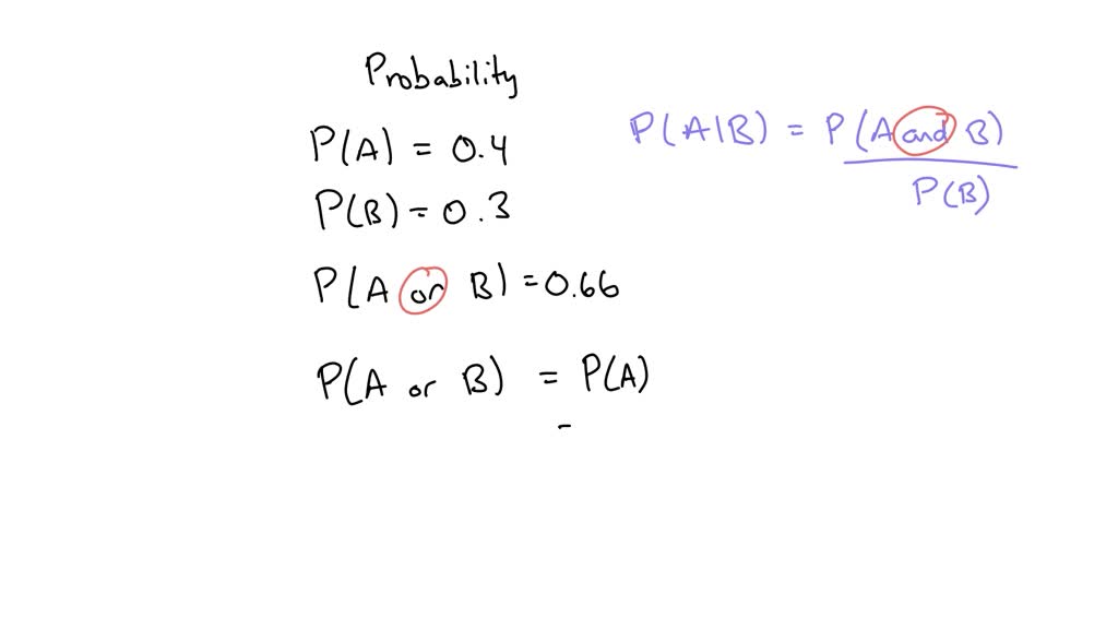 SOLVED:Suppose that A and B are events defined on a common sample space and that the following ...