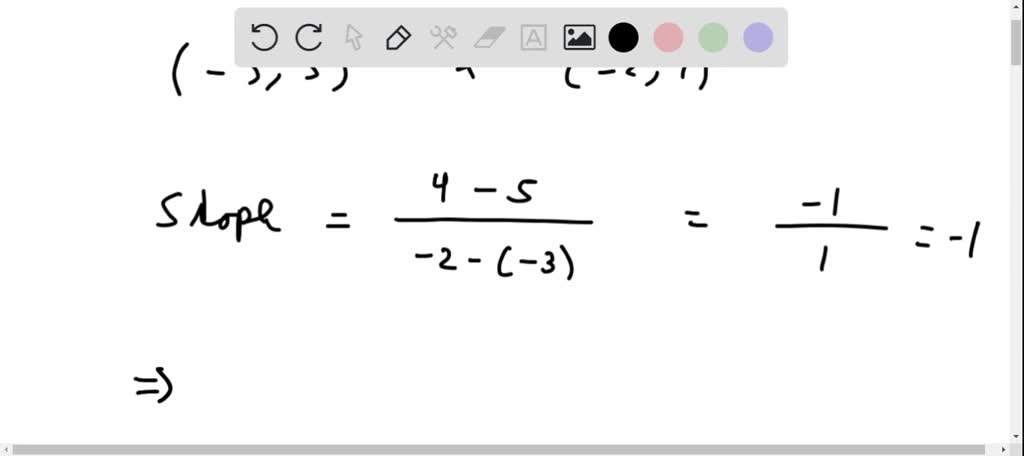 Solved A Line Passes Through The Points A 3 5 And B 2 4 Determine