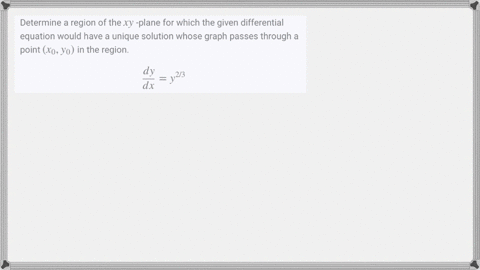⏩SOLVED:Determine a region of the x y -plane for which the given… | Numerade