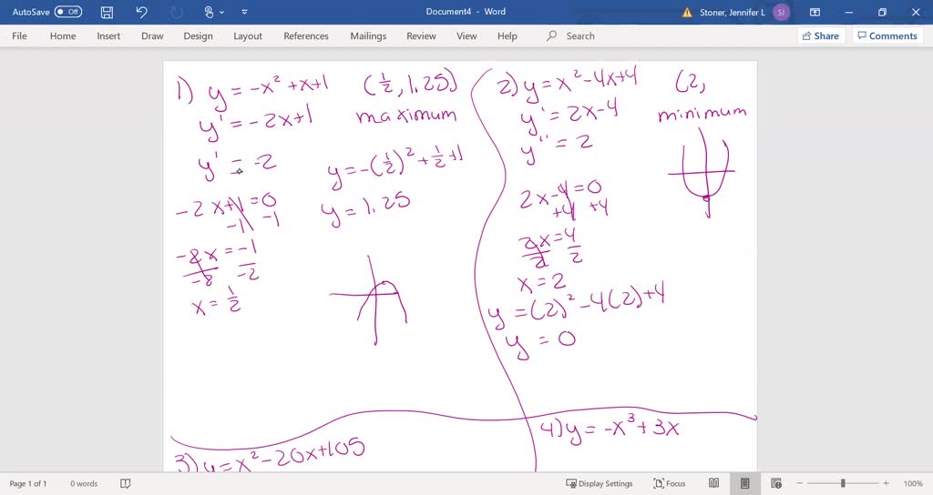SOLVED:Find and classify the stationary points of the following functions. Hence give a rough ...