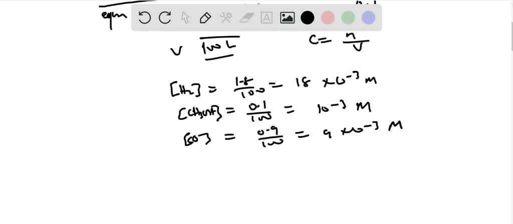 SOLVED:At some temperature, a 100-L reaction vessel contains a mixture that is initially 1.00 ...