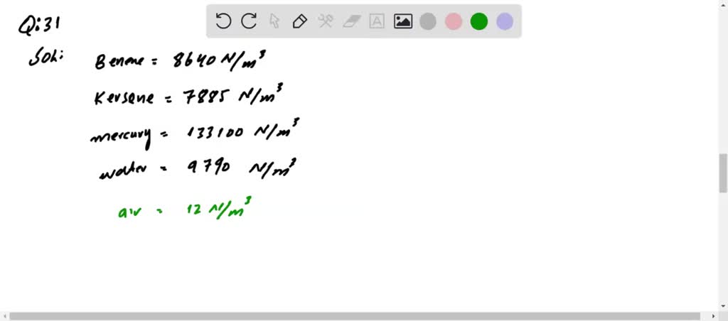 In Fig. P2.31 all fluids are at 20^∘ C. Determine the pressure difference (Pa) between points A ...
