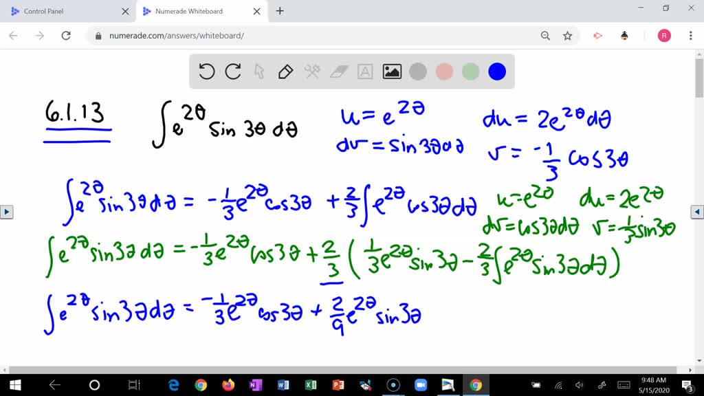 Solved Evaluate The Integral ∫e 2 θ Sin3 θd θ