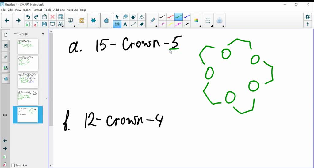SOLVED:Write structures for (a) 15 -crown-5 and (b) 12-crown-4.