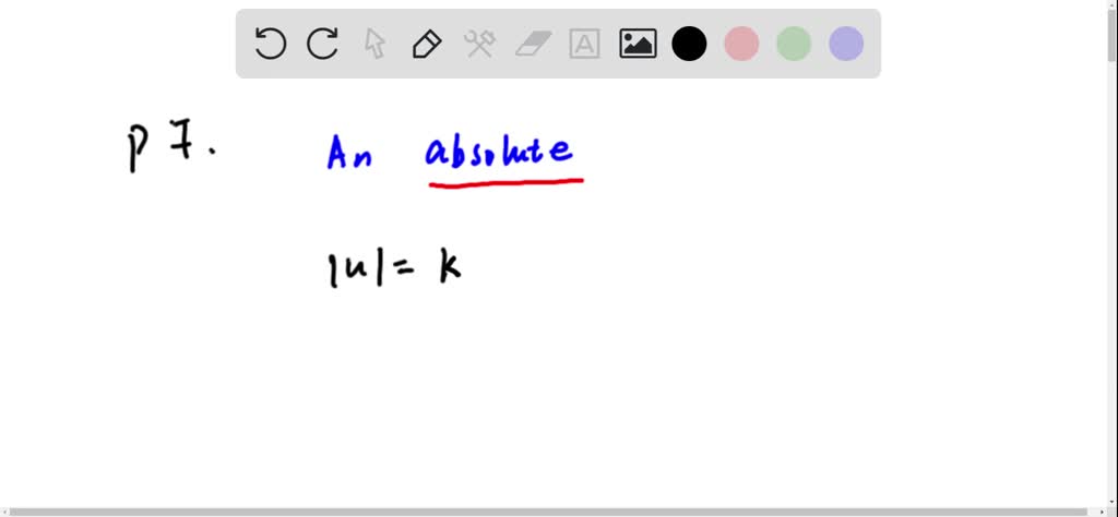 An value equation is an equation of the form |u|=k. If k is a positive ...