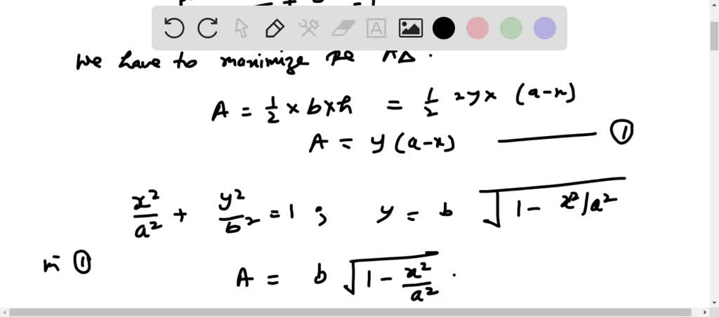 Find the area of the greatest isosceles triangle that can be inscribed ...