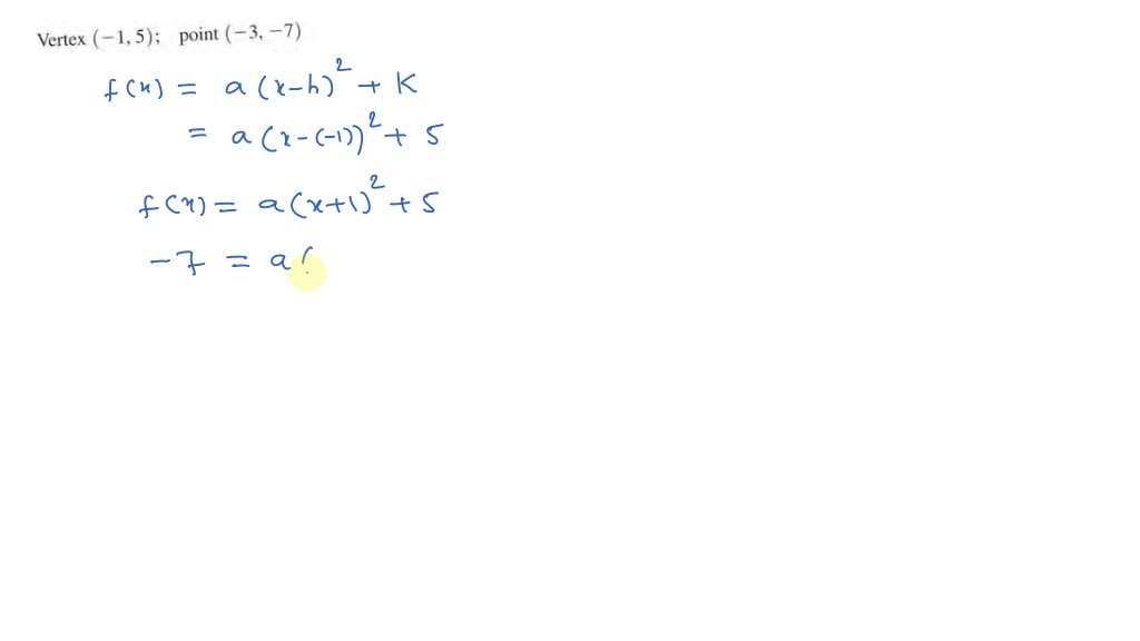 Determine The Equation Of The Parabola Whose Graph Is SolvedLib